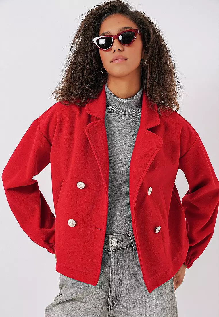 Buy Bigdart Cropped Double Breasted Jacket 2025 Online | ZALORA