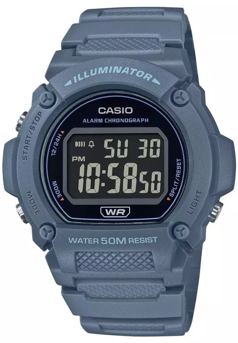 Buy CASIO Casio General Digital Gray Resin Strap Men Watch W-219HC ...