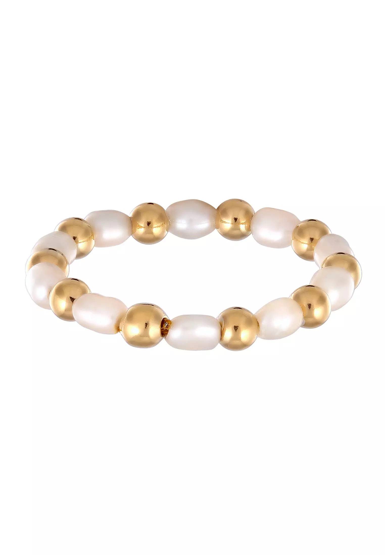 Buy ELLI GERMANY Freshwater Pearl Beaded Ring – Gold-Plated Silver 2026 ...