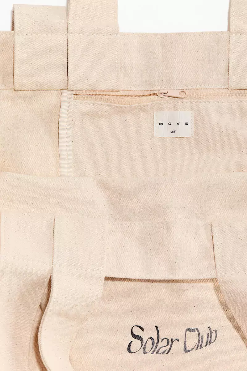 Buy H&M Large printed canvas tote bag 2026 Online | ZALORA