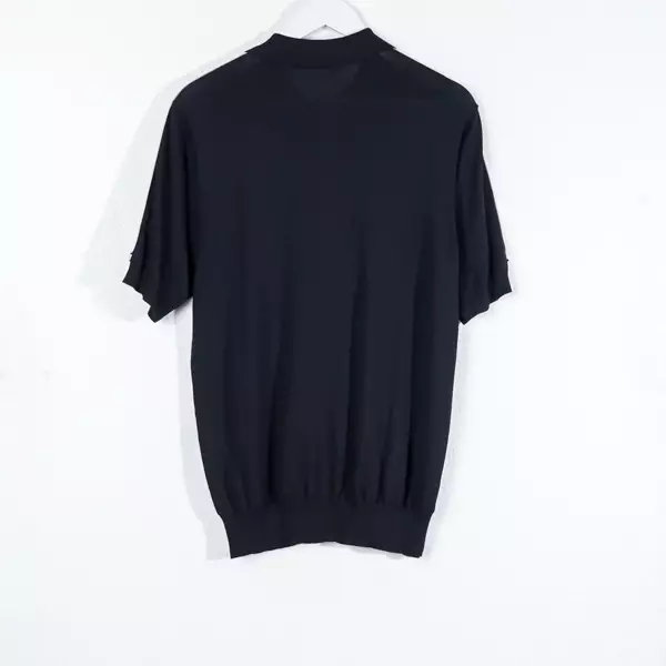 Jual Balmain Polo BALMAIN BAND TAPE SHOULDER WHITE BLACK KNIT ZIP POLO ...