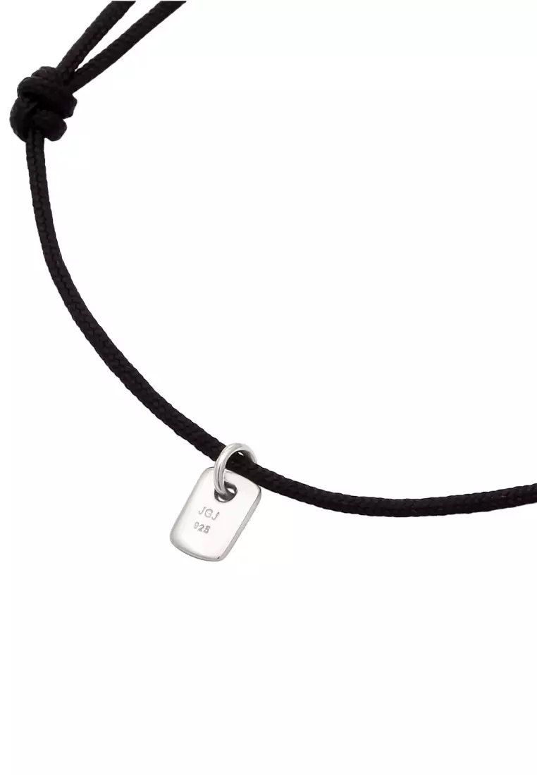 Buy Kuzzoi Men's Black Cord Bracelet – Silver Details 2026 Online | ZALORA