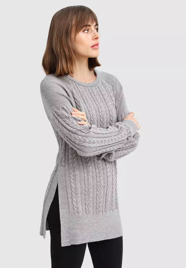 Belle & Bloom At Last Cable Knit Jumper with Slit 2025 | Buy Belle & Bloom Online | ZALORA Hong Kong