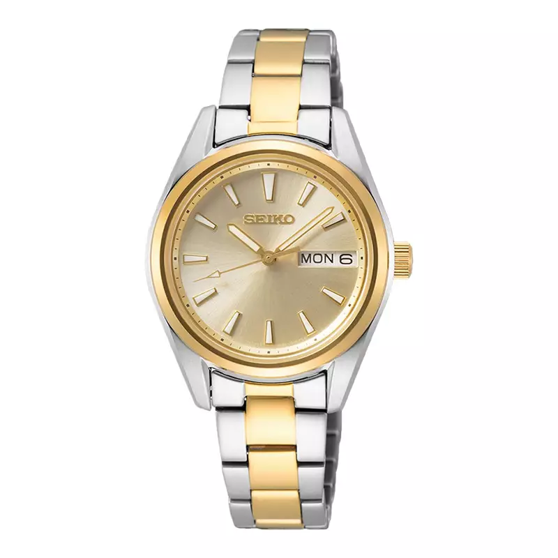 Jual Seiko Jam Tangan Wanita Seiko Classic SUR354P1 Gold Dial Dual Tone ...