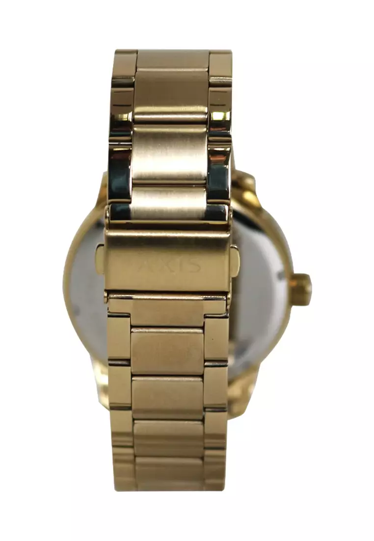 Buy Axis Axis Charles Gold Stainless Steel Analog Quartz Unisex Watch ...