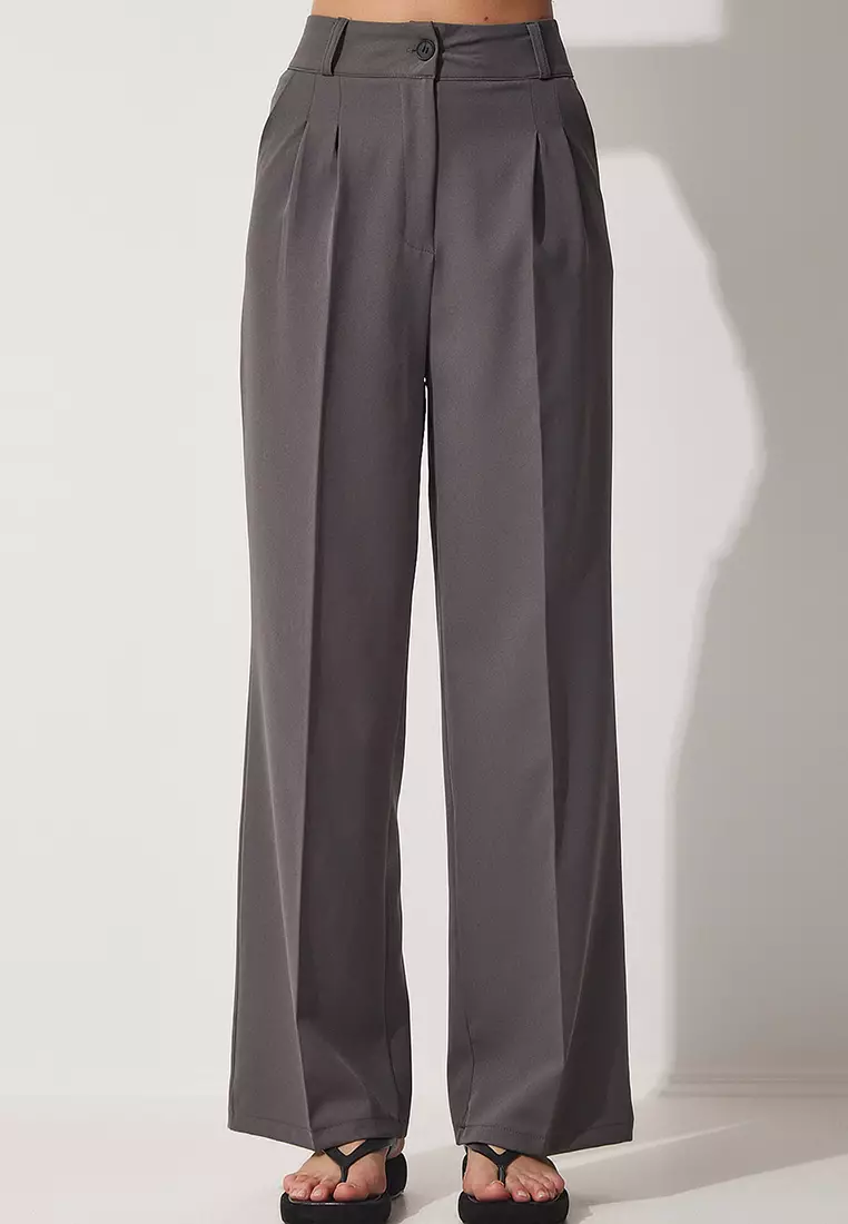 Jual Happiness Istanbul High Waist Ribbed Trousers Original 2025