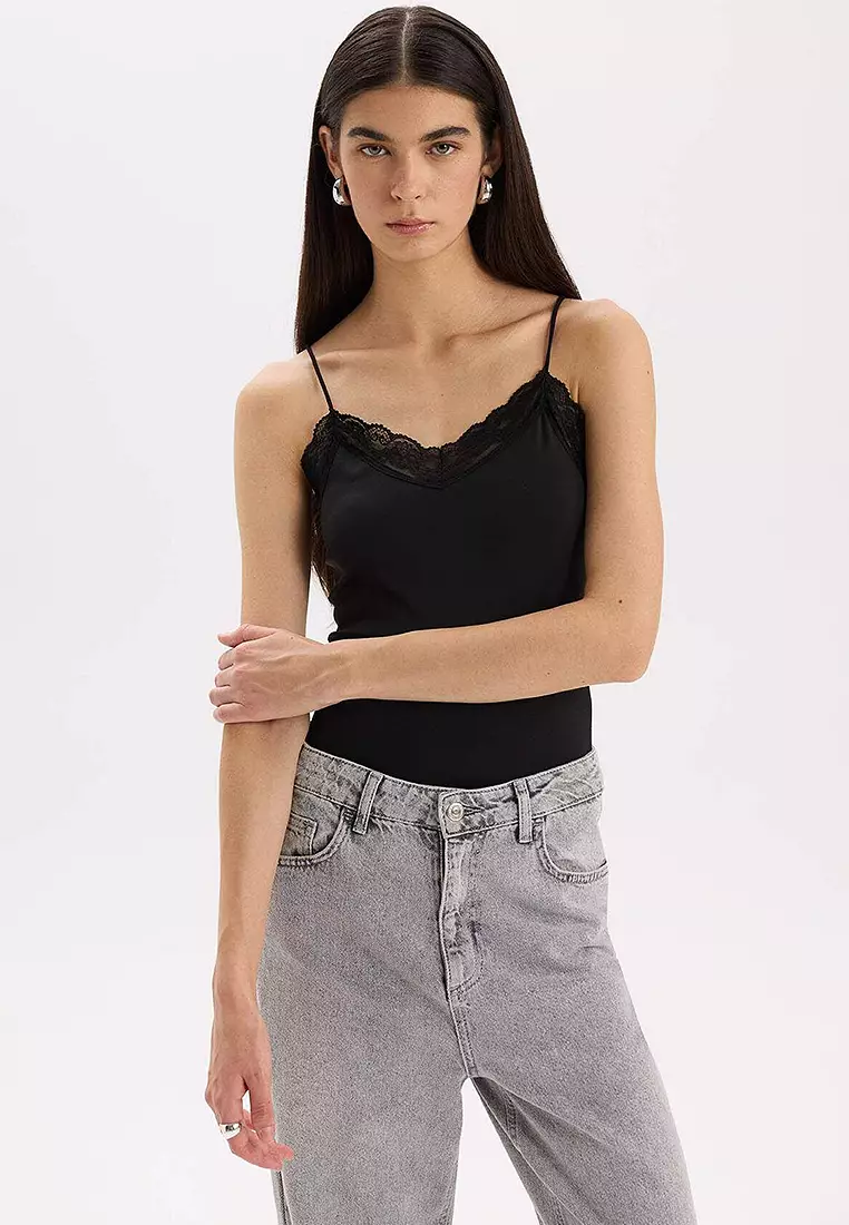 Buy DeFacto Slim V-Neck Cami Top 2025 Online | ZALORA Philippines