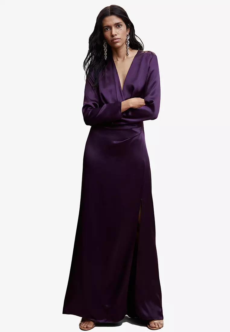 Buy Mango Wrapped Satin Dress 2025 Online | ZALORA Philippines