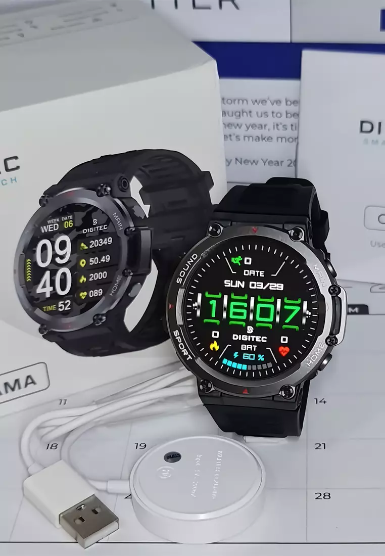 Jual Digitec Digitec Gama - Jam Tangan Smartwatch Pria - Black Rubber ...
