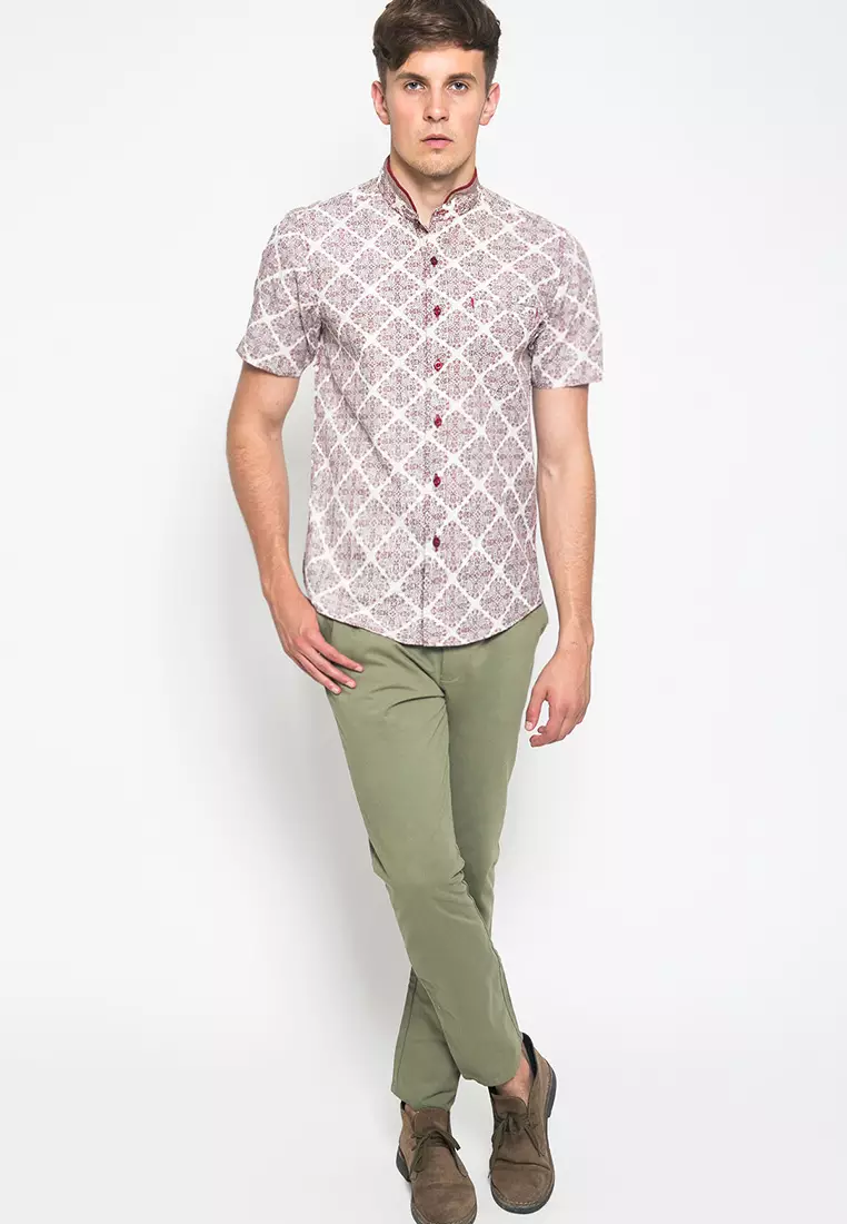 Jual YEGE YEGE Short Sleeve Henley Print Shirt 7069 Original 2025 ...