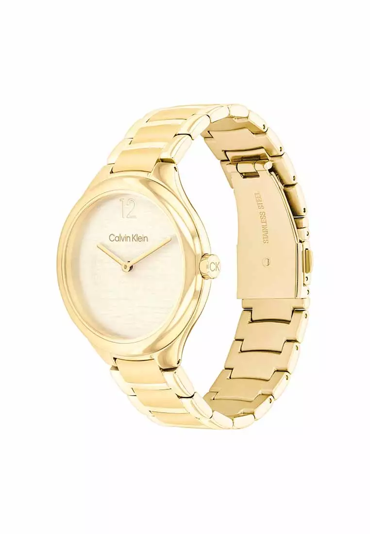 Buy Calvin Klein Delight Women's Watch Ionic Plated Thin Gold Steel ...