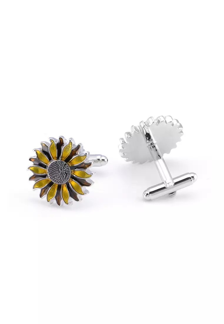 Buy Kings Collection Yellow Sun Flower Cufflinks (UPKC10073) 2025 ...