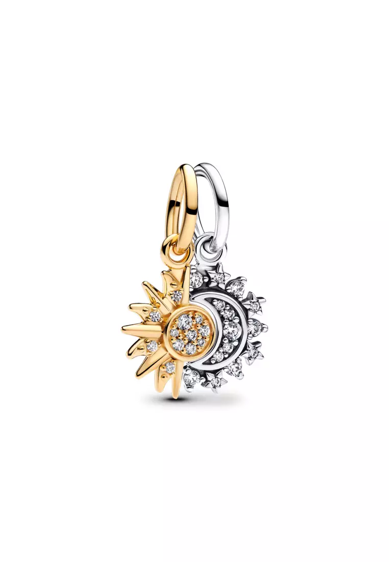Buy Pandora Pandora 14K Gold-Plated Splittable Sun & Moon Dangle Charm ...