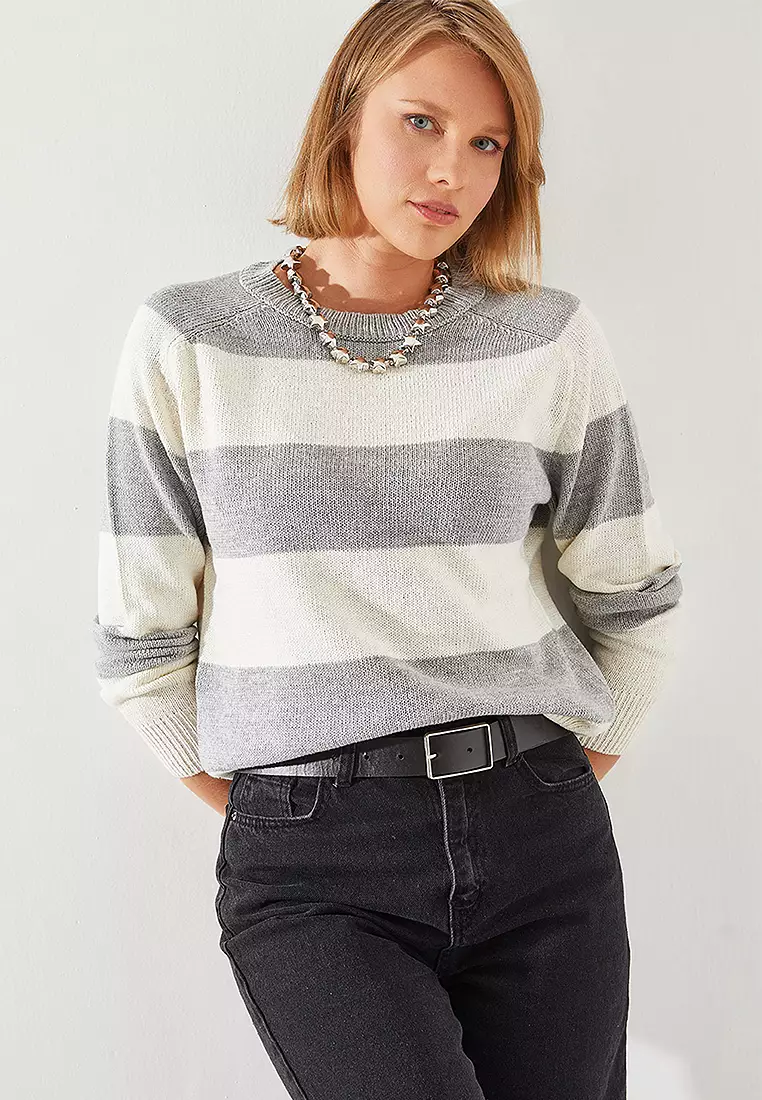 Buy Bianco Lucci Stripe Raglan Sleeves Sweater 2025 Online | ZALORA