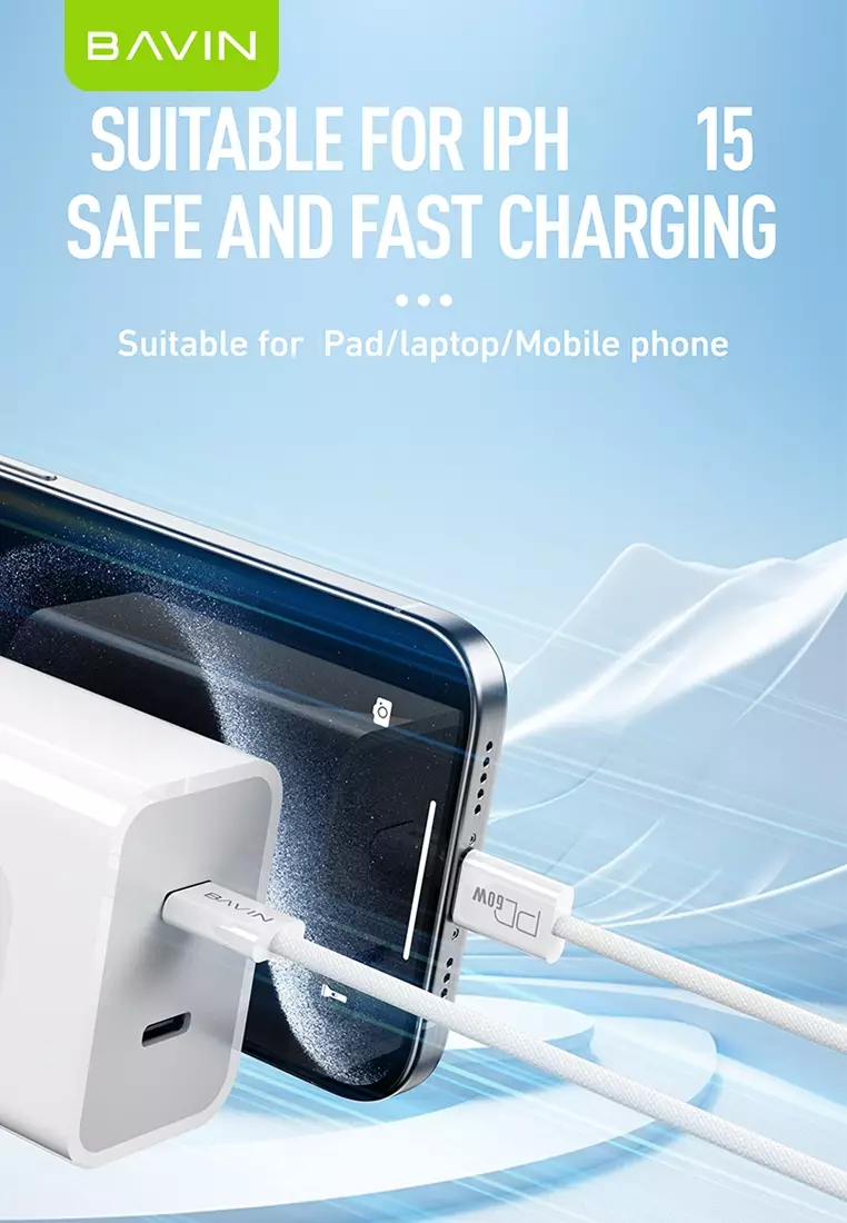 Buy BAVIN CB325 18W Fast Charging Data Cable Cord w/ 480Mbps Data Transmission Cable Nylon ...