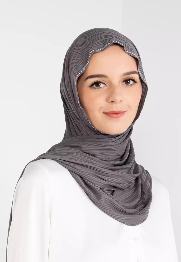 Buy KASHKHA JERSEY STRIPE WITH STONE RECTANGLE SCARVES Online | ZALORA ...