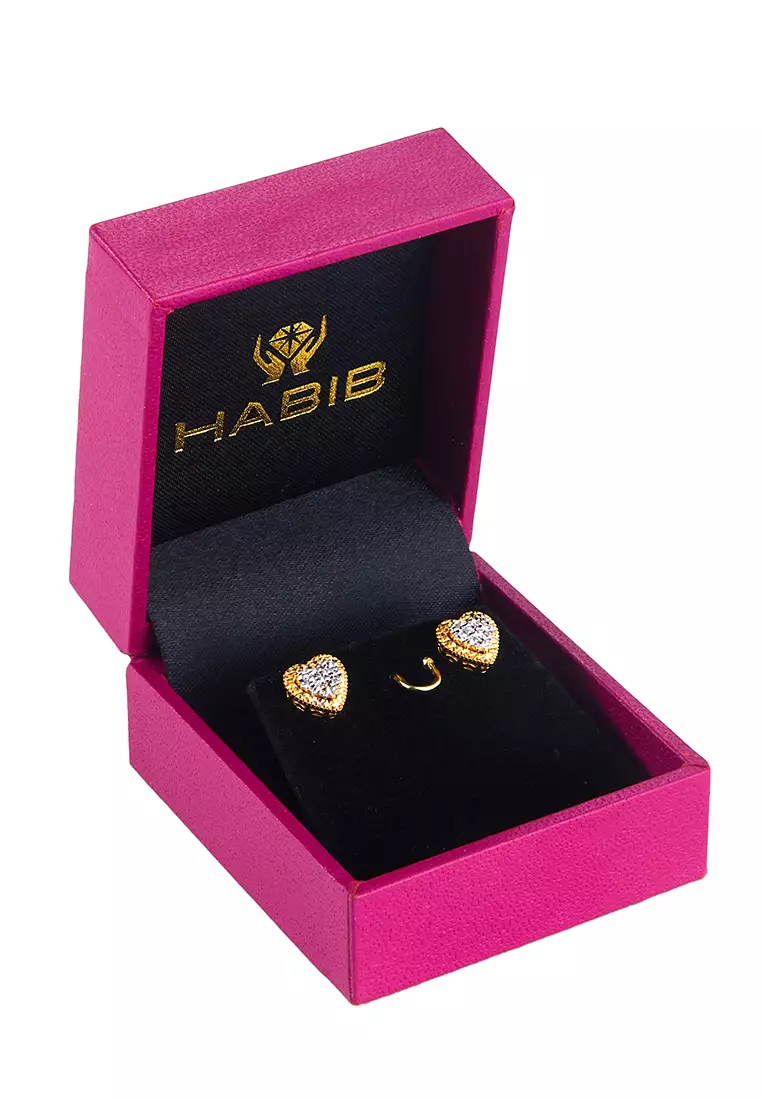 Buy HABIB HABIB Oro Italia 916 White and Yellow Gold Earrings ...