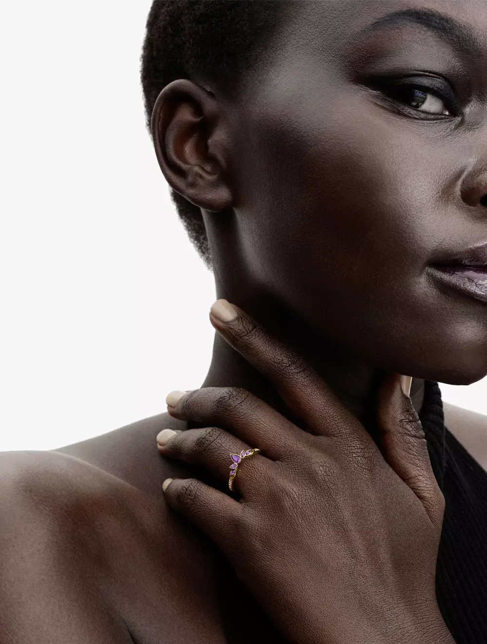 Jual PANDORA Disney Frozen Anna 14k Gold-Plated Ring with Violet Purple ...