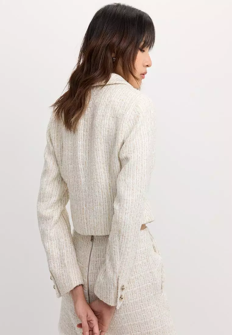 Buy Pomelo Cropped Tweed Blazer 2026 Online | ZALORA Philippines